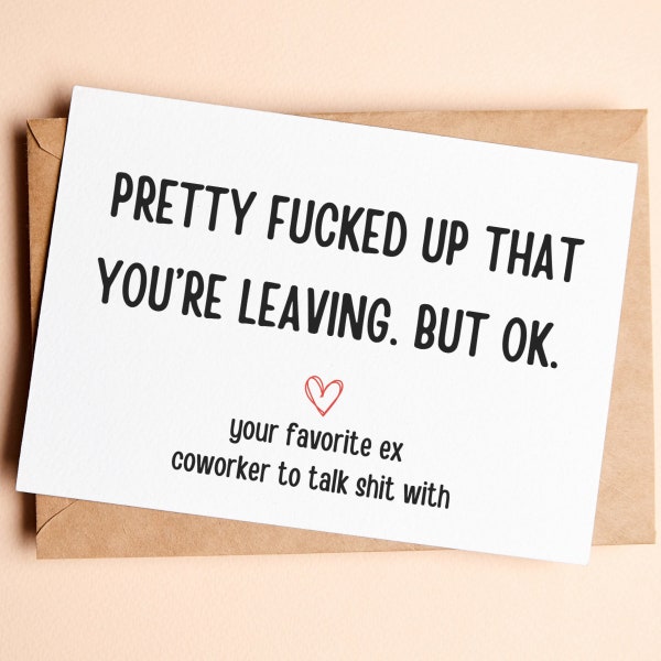 Funny Coworker Farewell Card - Etsy