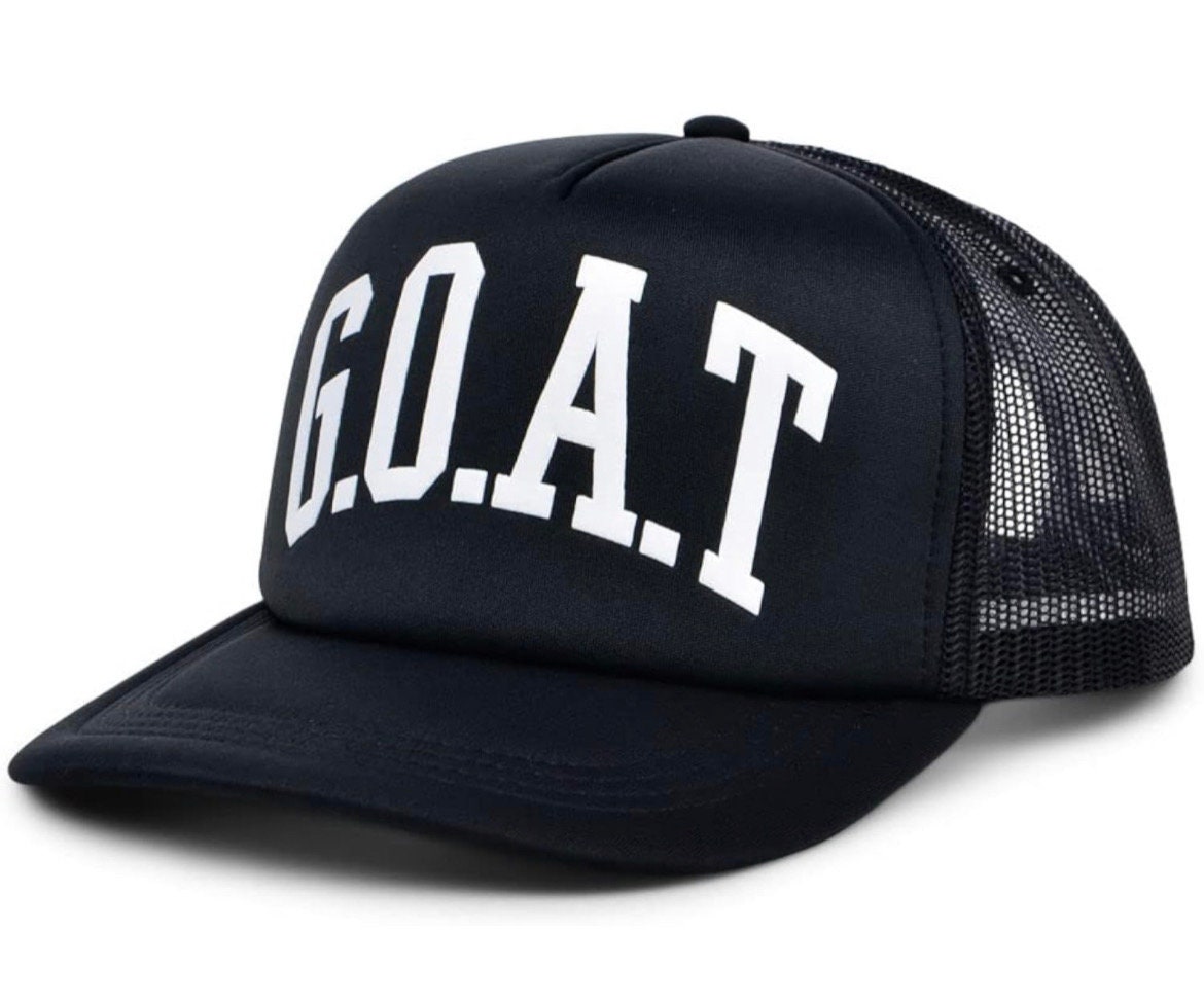 GOAT Trucker Hat Greatest of All Time Cap Foam Mesh Cap Funny You PICK ...