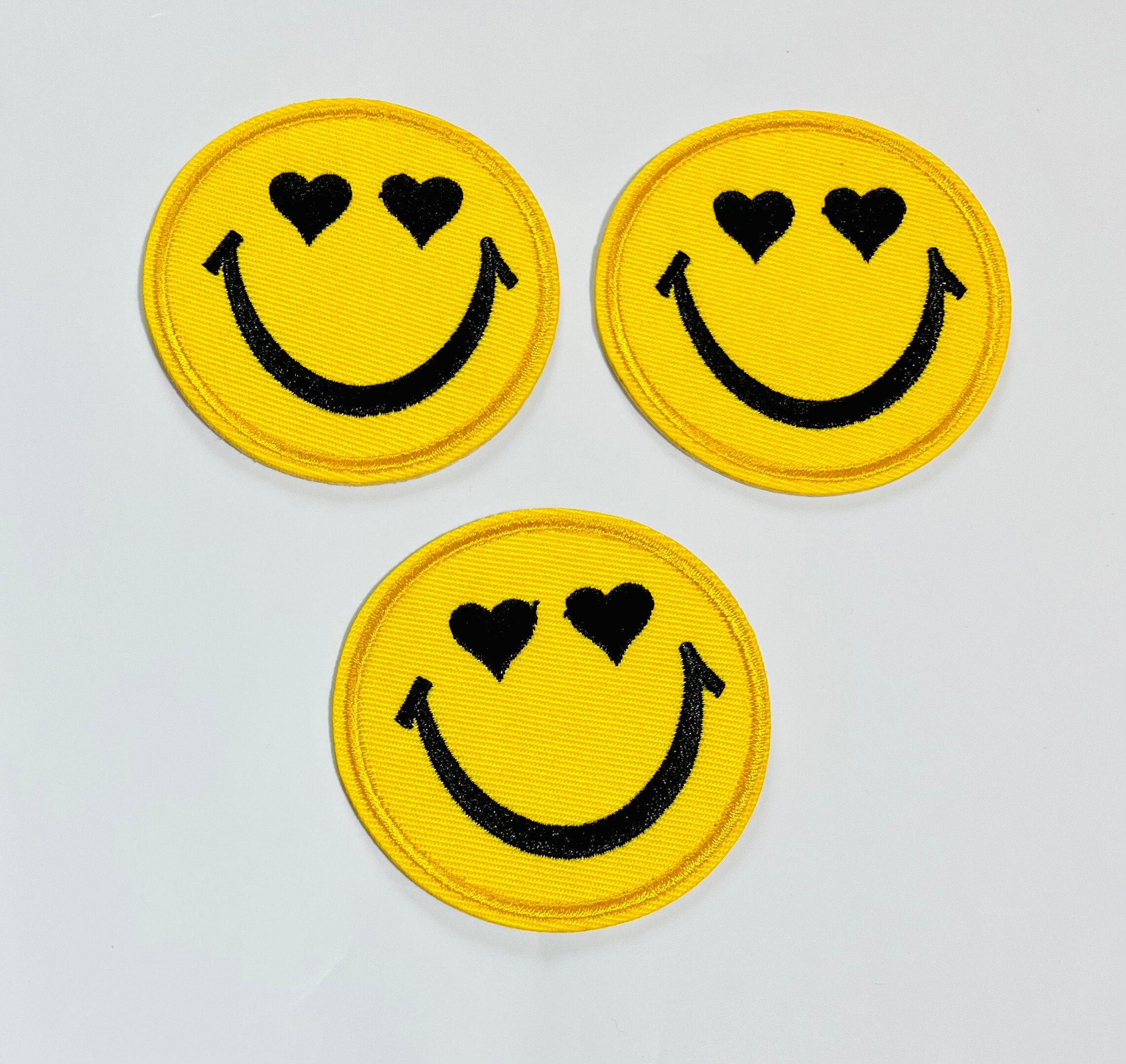 Smiley Face Patches Smile Face Heart Eyes Have A Nice Day Iron on Ready ...
