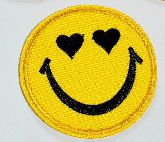 Smiley Face Patches Smile Face Heart Eyes Have A Nice Day Iron on Ready ...