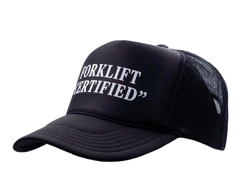 Forklift Certified Trucker Hat Foam Mesh Cap Funny Novelty Qualified ...