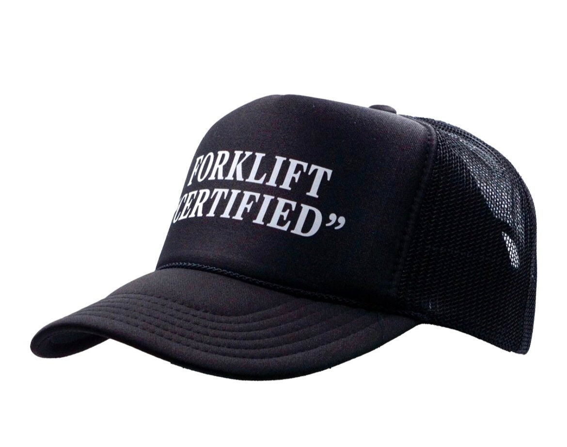 Forklift Certified Trucker Hat Foam Mesh Cap Funny Novelty Qualified ...
