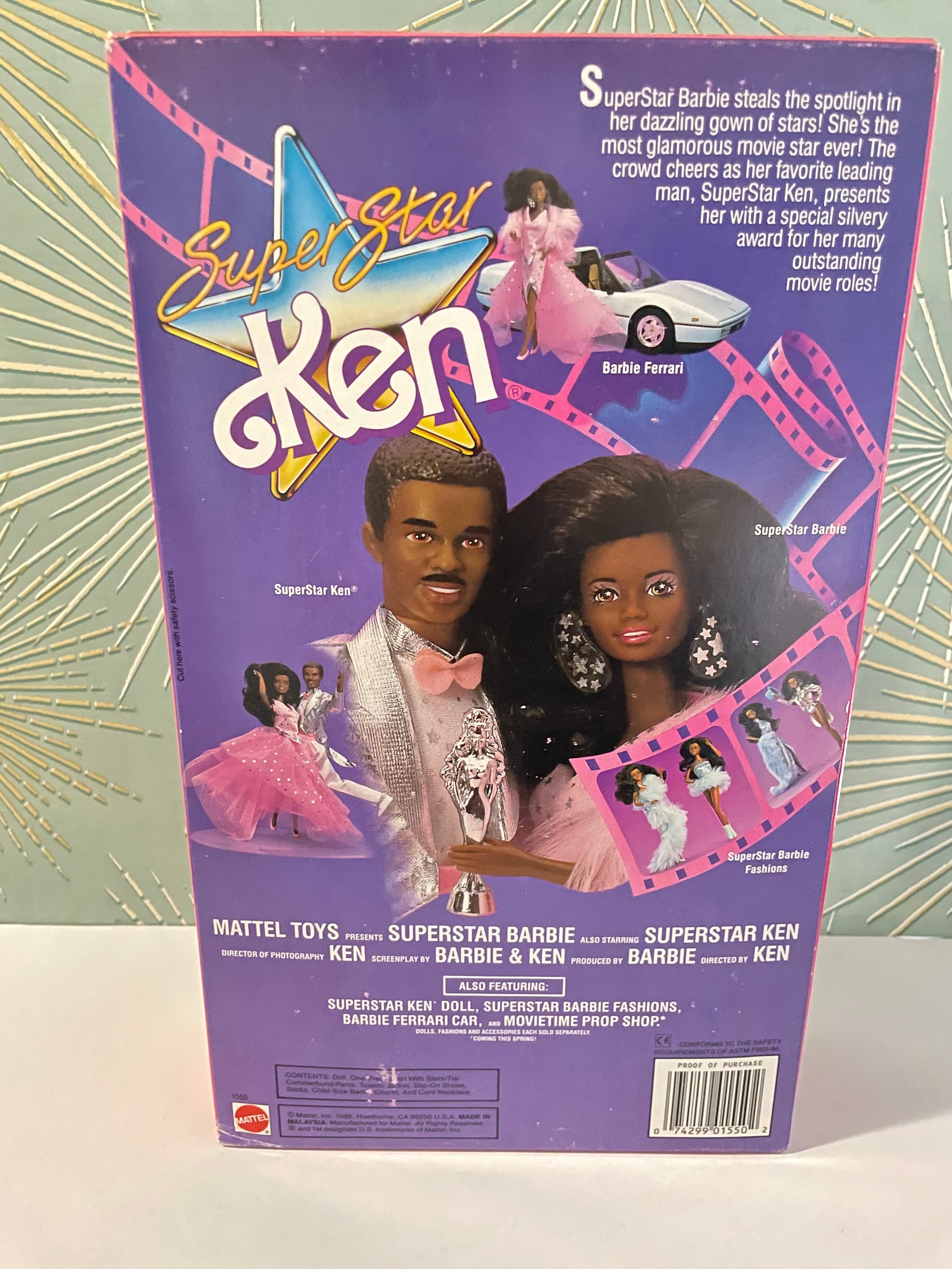 Rare 1988 Vintage Mattel Super Star Ken African American Barbie Doll ...
