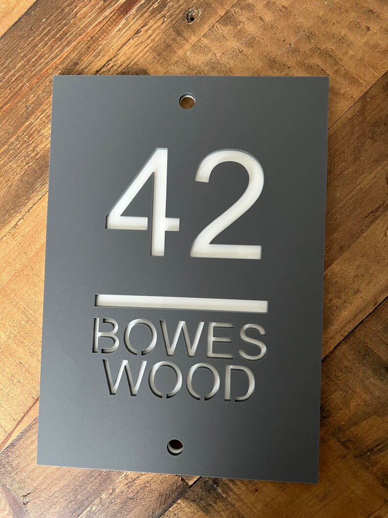 Minimalist Modern Contemporary Door Sign , Modern House Number , Modern ...