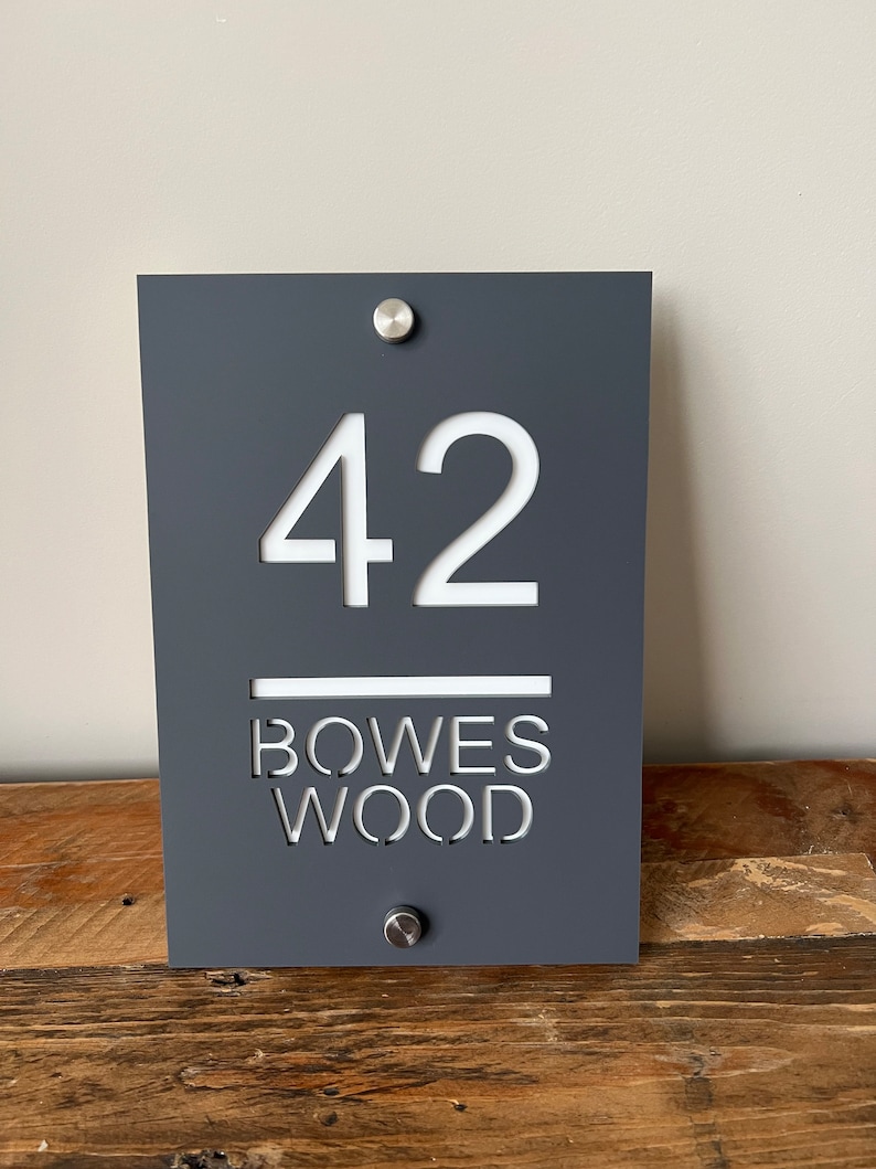 Minimalist Modern Contemporary Door Sign , Modern House Number , Modern ...