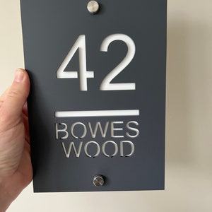 Minimalist Modern Contemporary Door Sign , Modern House Number , Modern ...