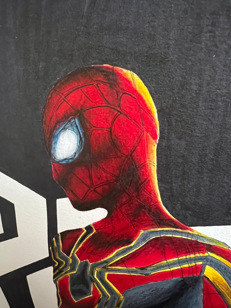 Hand Drawn Spider Man Drawing - Etsy