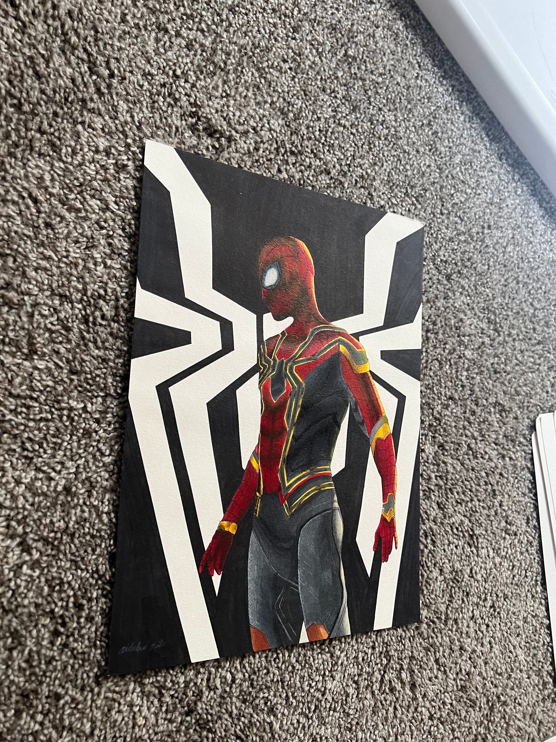Hand Drawn Spider Man Drawing - Etsy