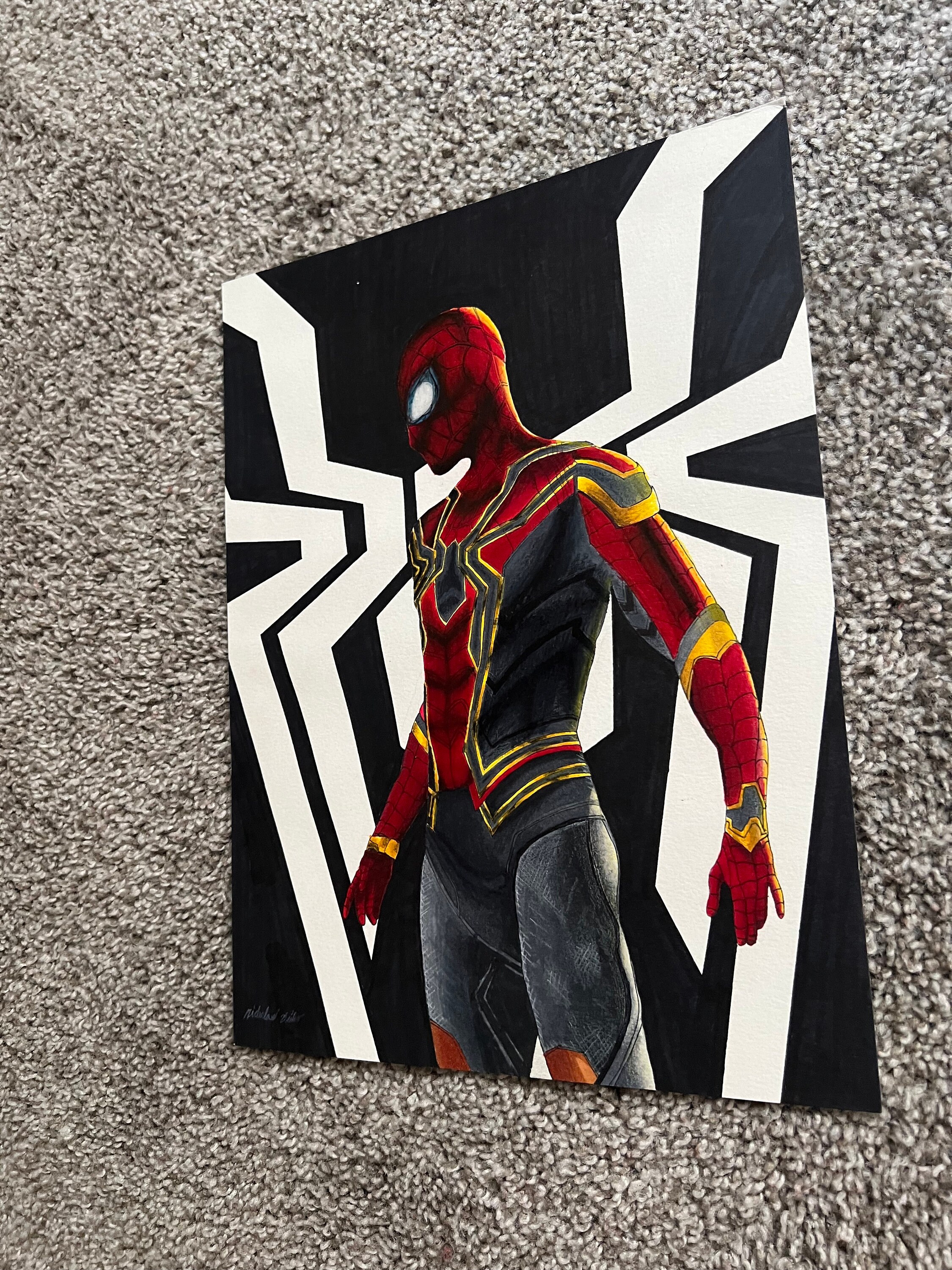 Hand Drawn Spider Man Drawing - Etsy