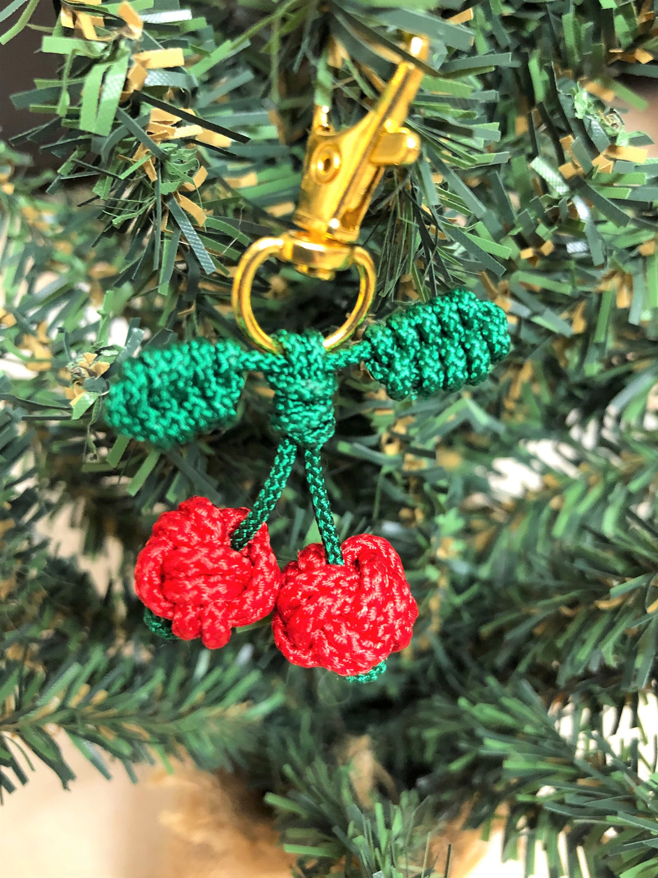 Knotted Cherry Key Chain - Etsy