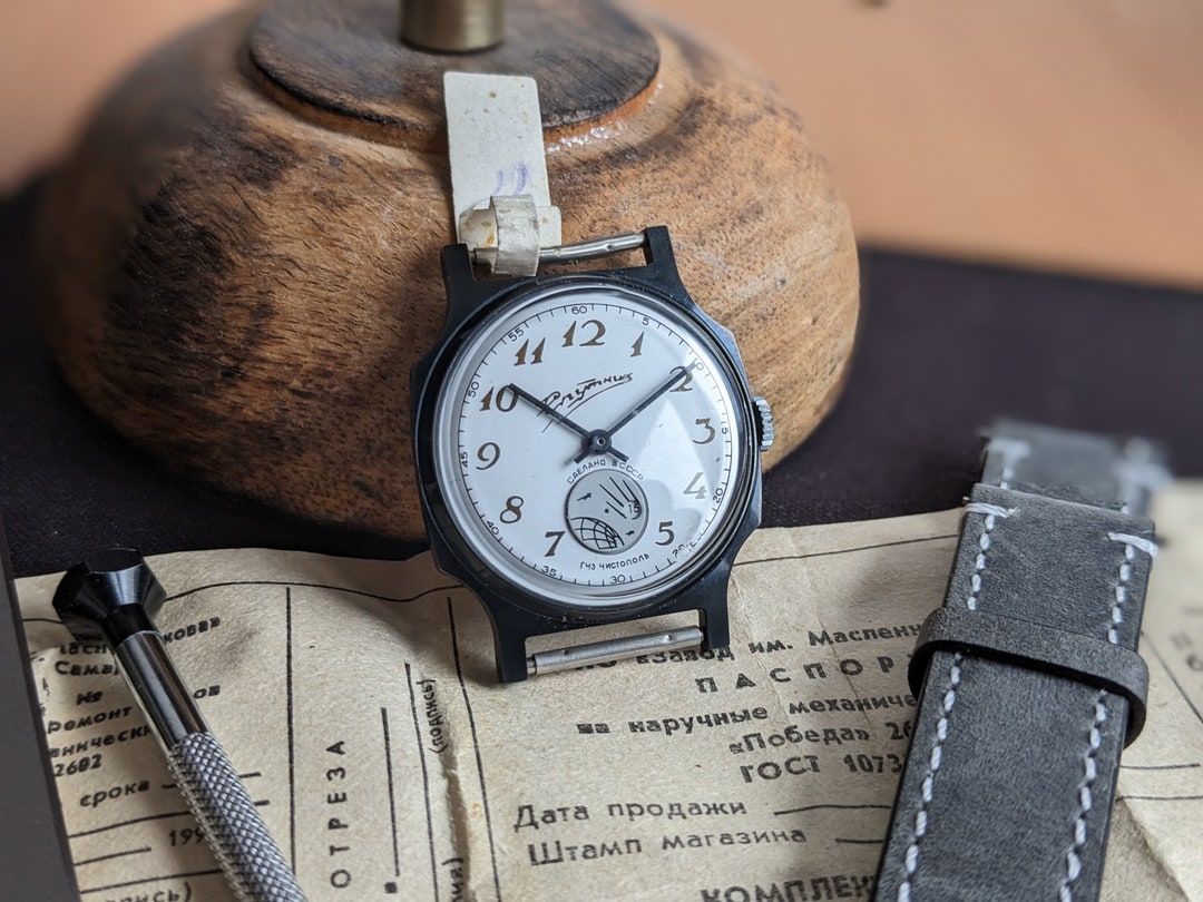 New Soviet Pobeda Watch. New Sputnik Dial. Rare Case Style. Vintage ...