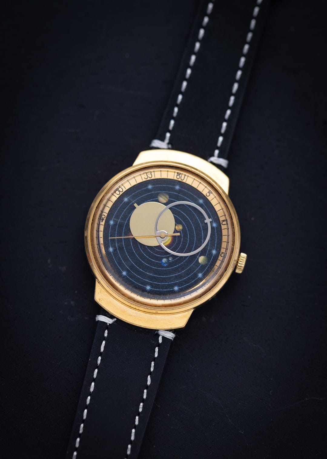 Vintage RAKETA Watch. Sun-moon Hands. Kopernik Dial. Great Gift. Comes With a Leather Strap ...