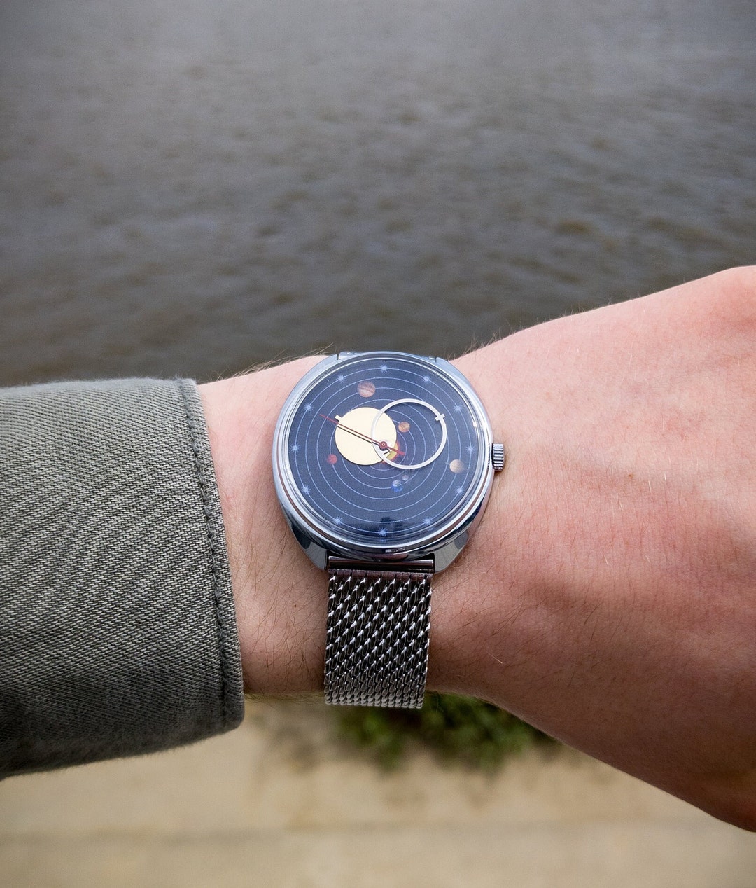 New Vintage RAKETA Kopernik Watch. Sun-moon Hands. Сustom Dial-solar ...