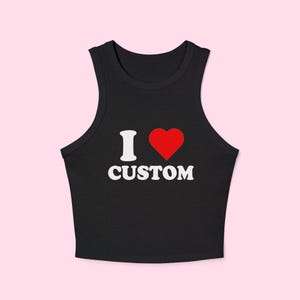 I Heart Custom Txt Baby Tee Tank Top for Women Gift for Christmas ...