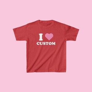 Custom 'I Heart' Baby Tee: Personalized Y2K Graphic T-shirt - Etsy