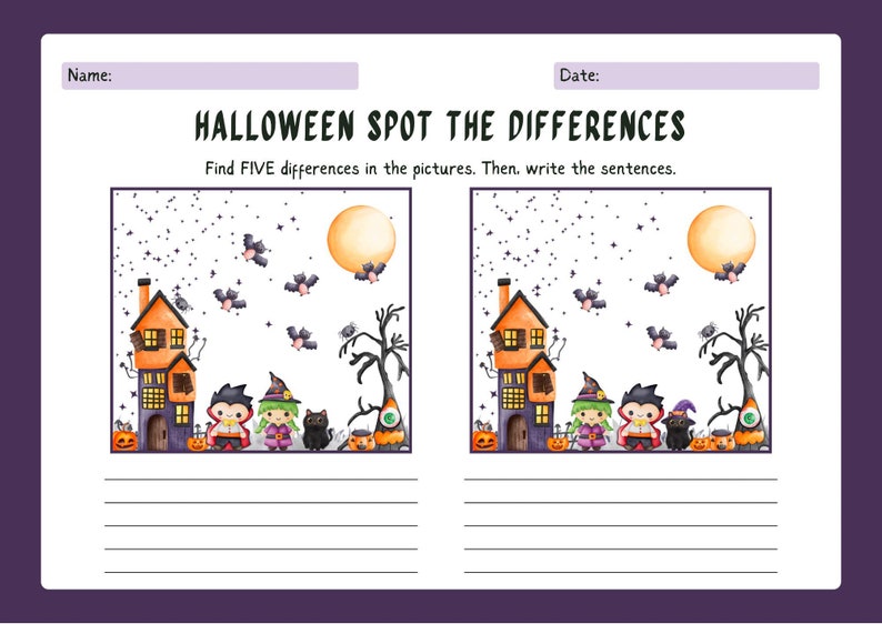 Halloween Activity Pack for Children - Etsy