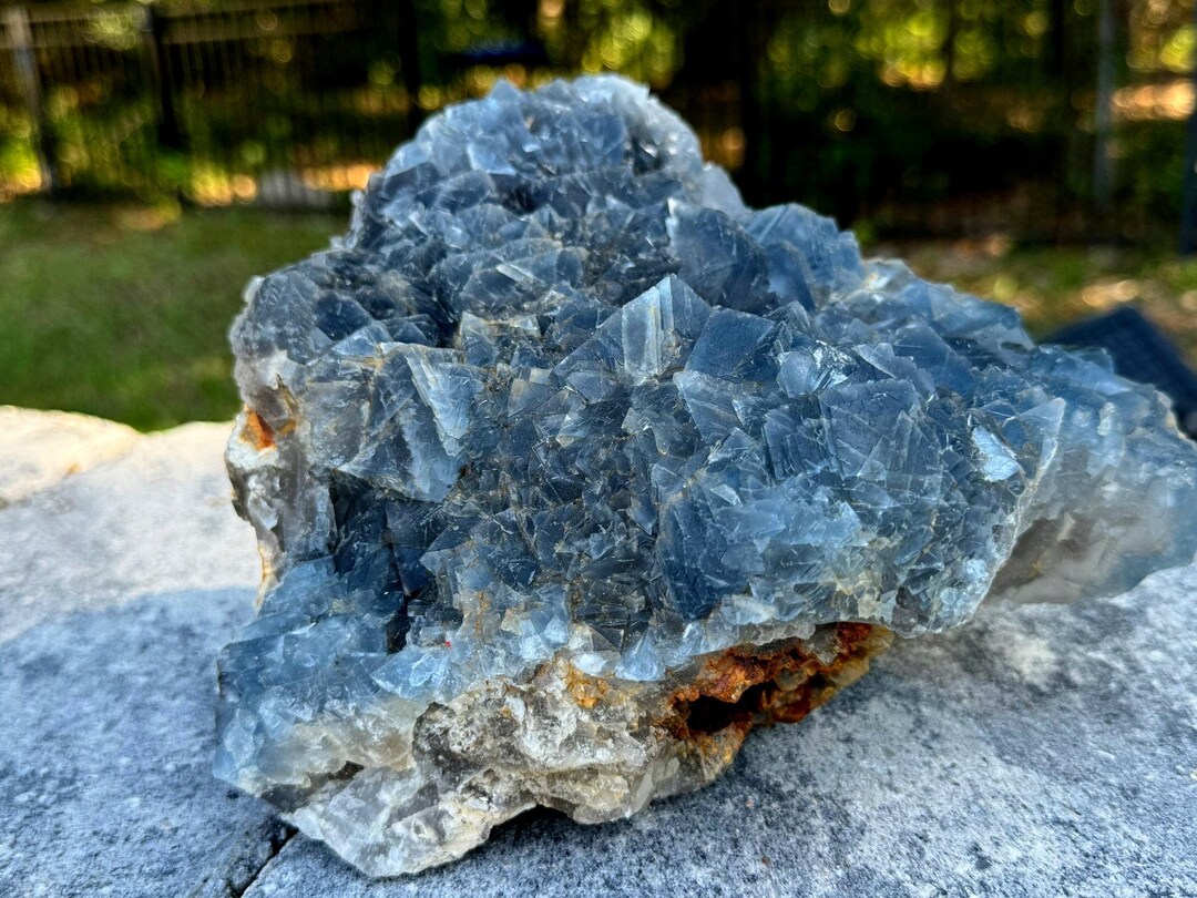 Raw Natural Beautiful Blue Grey Cubed Fluorite 8lbs 15oz From Pakistan ...