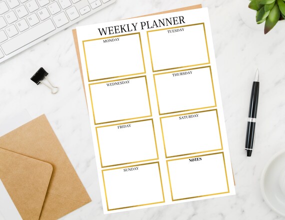 Printable Weekly Planner Weekly Schedule Organizer Weekly - Etsy