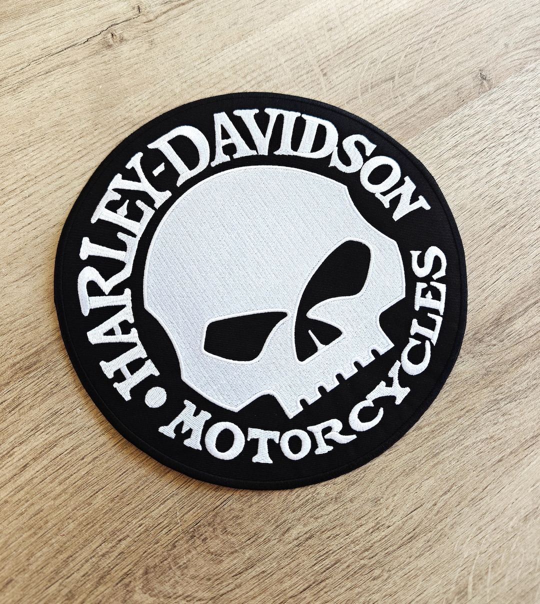 XXL Skull HARLEY DAVIDSON Patch Badge 20.5cm Diameter Iron-on Moto ...