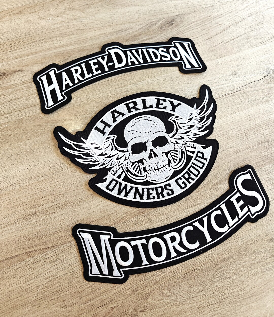 PACK Back Patch Harley Davidson Motorcycles Skull HOG XXL Iron-on Badge ...