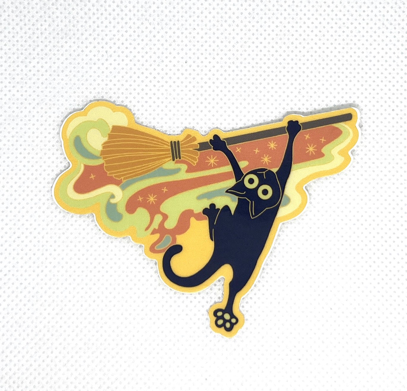 Bolt Frantic Familiars 3 Vinyl Sticker With a Black Cat Flying on a ...