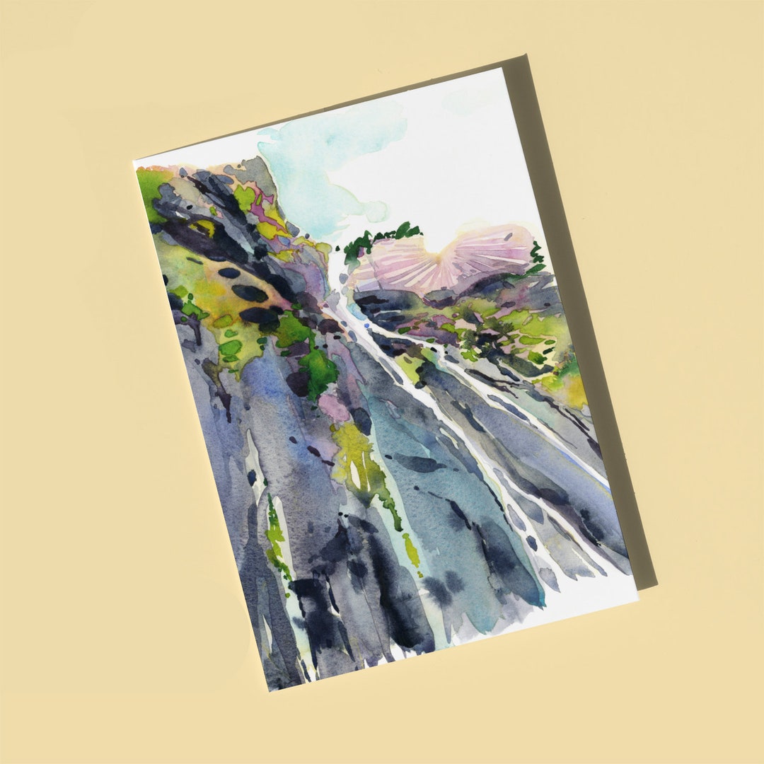 Waterfall Greeting Card | Watercolor, Nature, Outdoors, Any Occasion ...