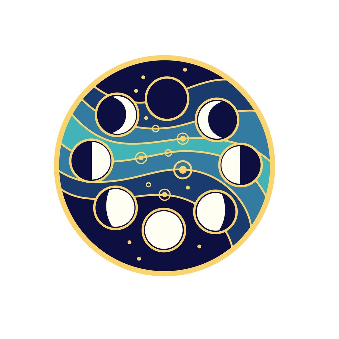 Moon Phases 3" Vinyl Sticker - Etsy