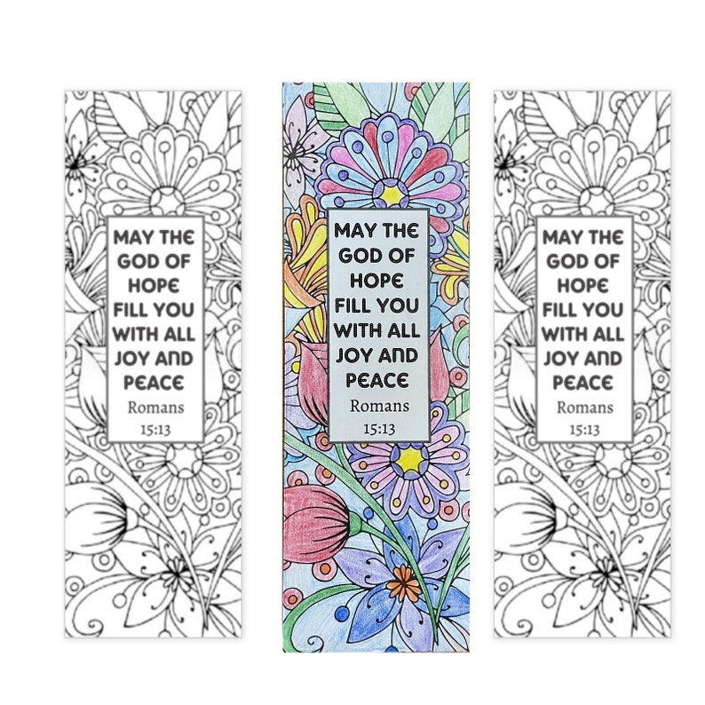 Christian Coloring Bookmarks Bible Verse Color Your Own Book - Etsy