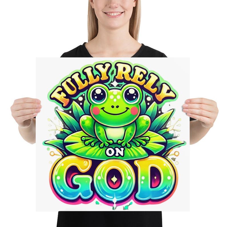 Frog Faith Poster: Christian Wall Art - Inspirational Bible Verse - Etsy