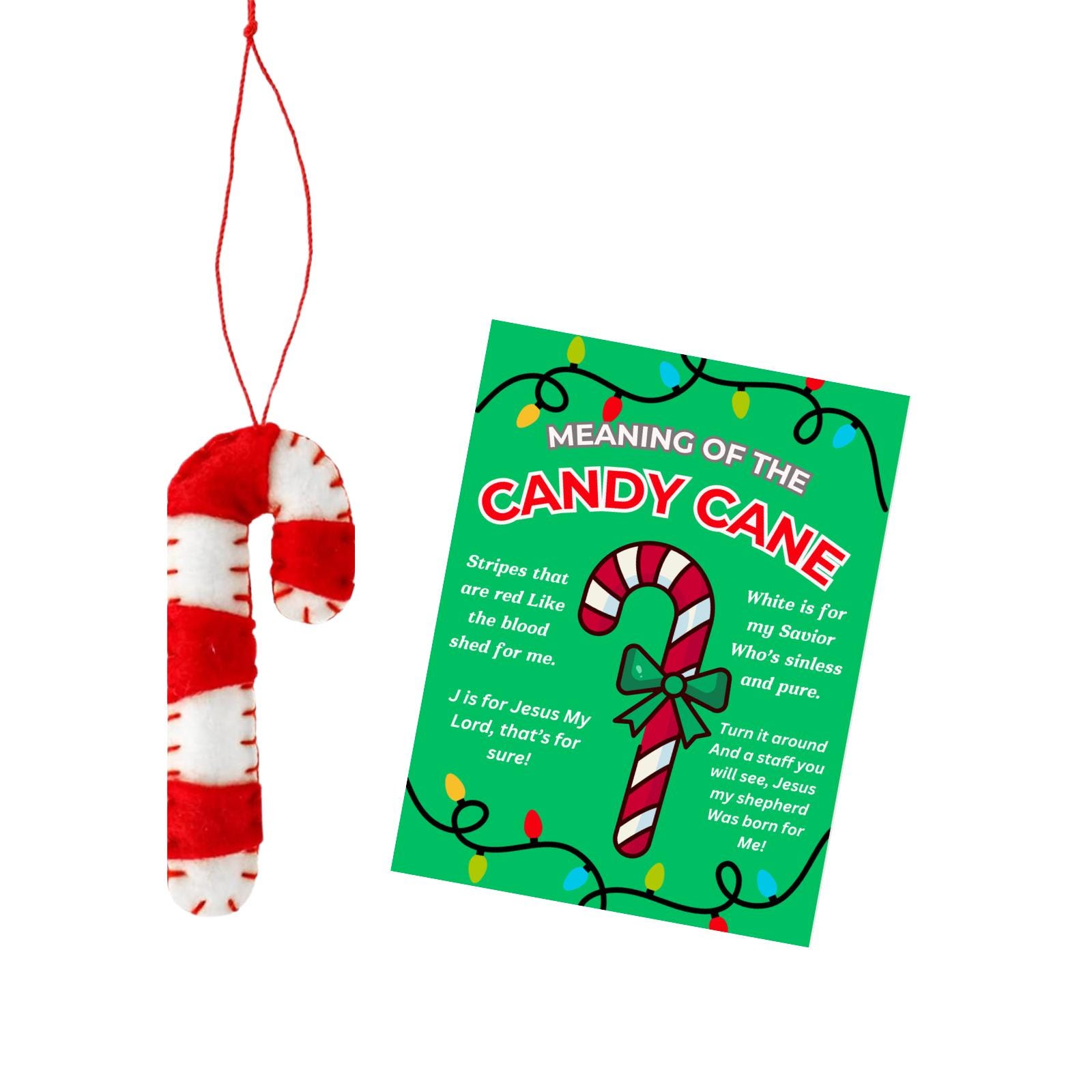 Meaning of the Candy Cane Poem Card With Felt Ornament, Air Freshener ...