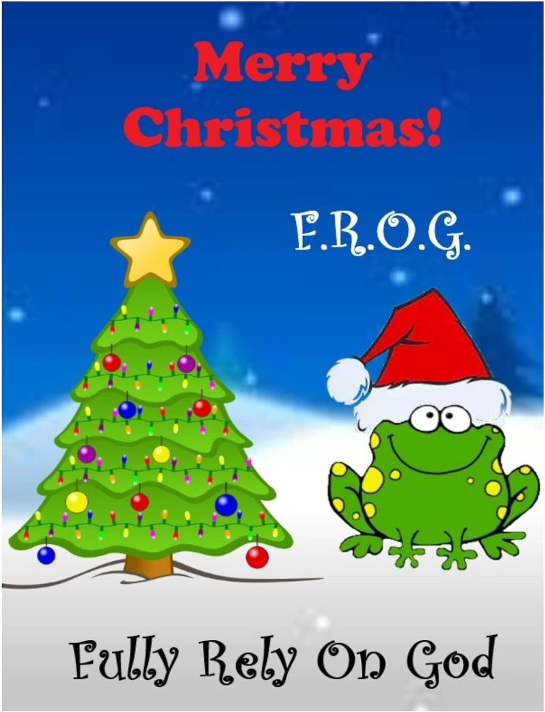 Merry Christmas Fully Rely on God Frog Bulk Activity Bible Tracts (100 ...