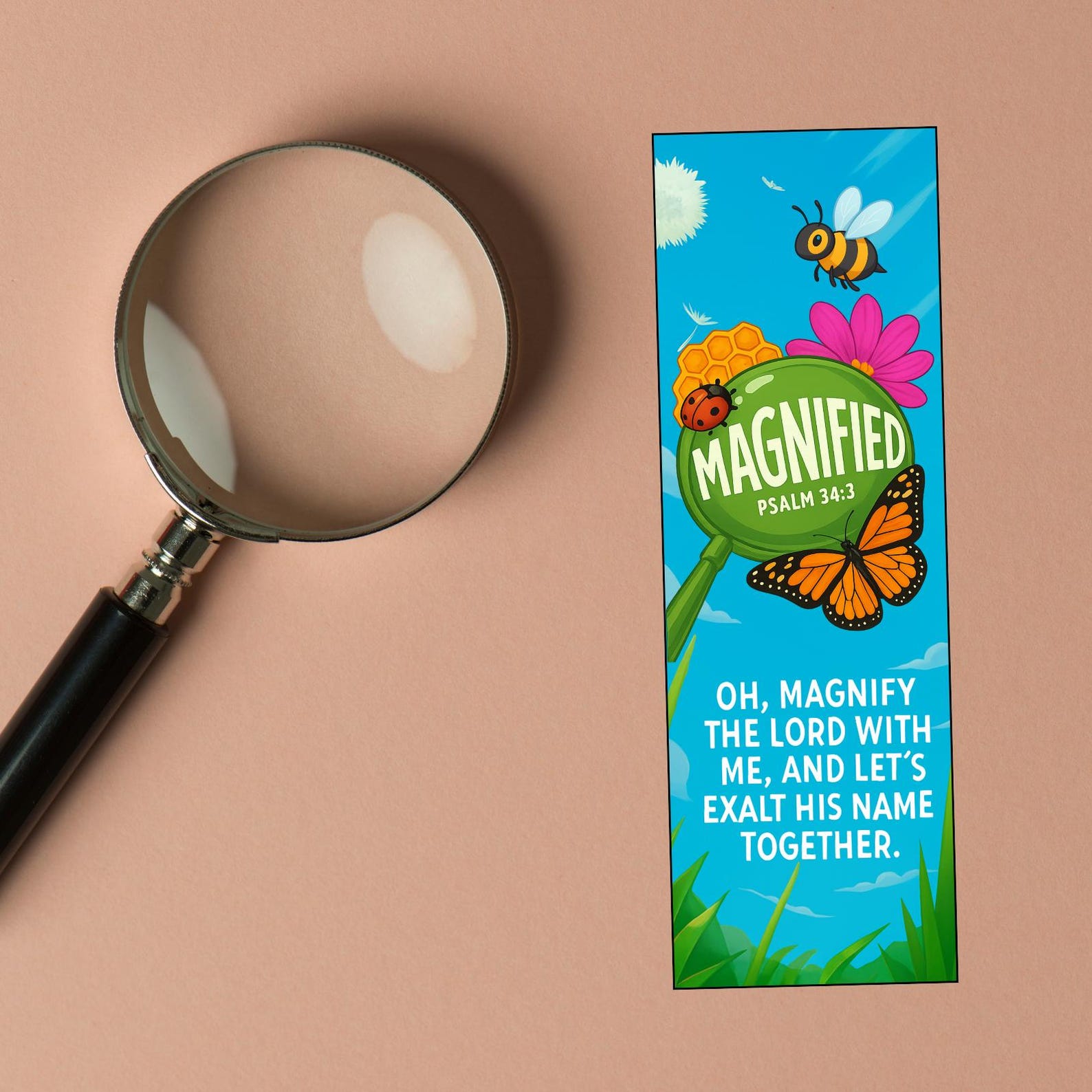 100 Magnified Psalm 34:3 VBS Bookmarks – Vacation Bible School Magnify ...