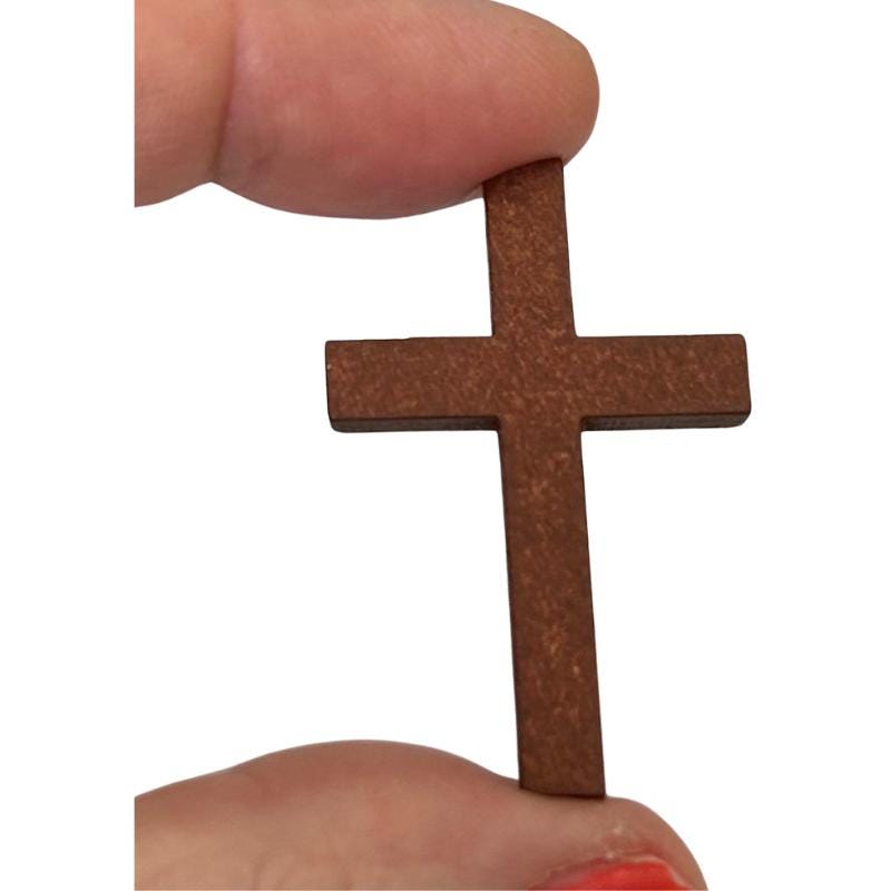 24 Small Wooden Cross Pendants: Polished Craft Supplies 1.7" - Etsy