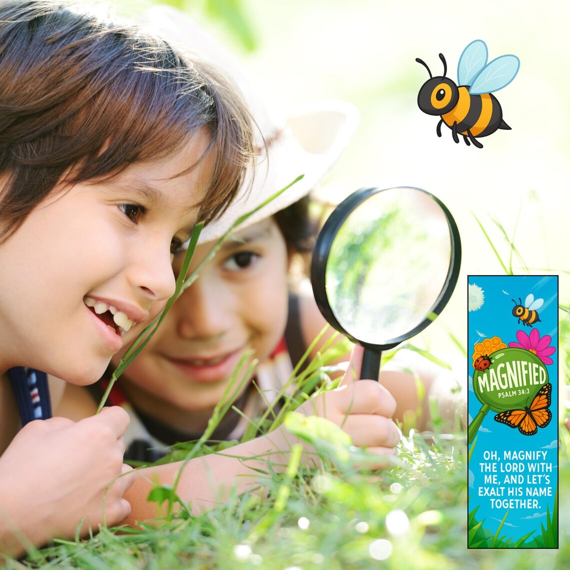 100 Magnified Psalm 34:3 VBS Bookmarks – Vacation Bible School Magnify ...