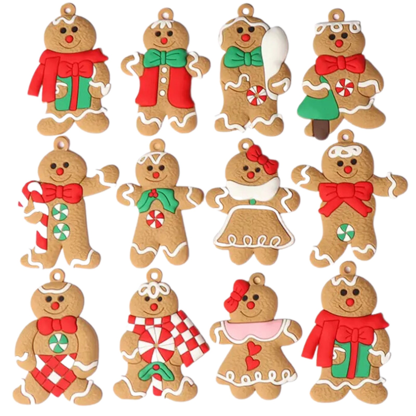 Gingerbread Man Christmas Ornaments With Legend Cards - Set of 24 - Etsy
