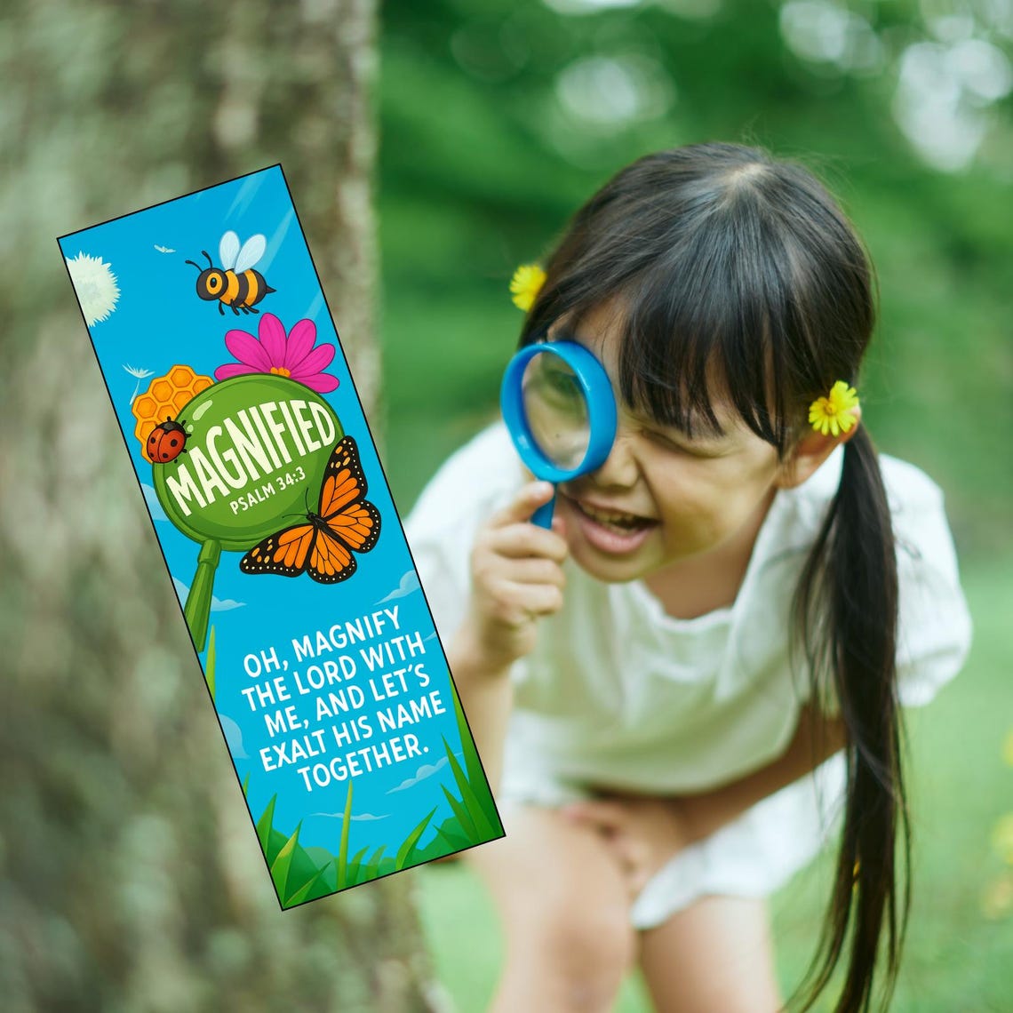 100 Magnified Psalm 34:3 VBS Bookmarks – Vacation Bible School Magnify ...