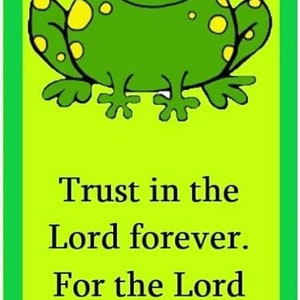 Fully Rely on God Frog F.R.O.G. Bible Verse Christian Bookmarks for ...