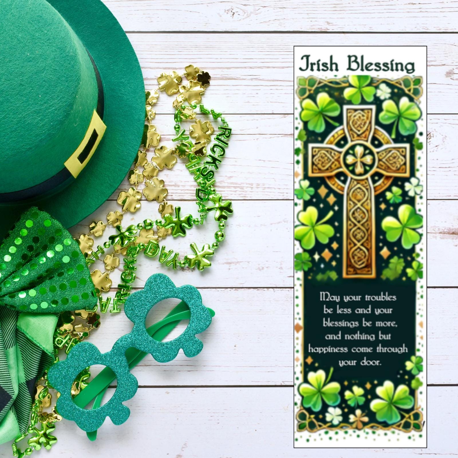 Irish Blessing Shamrock St Patrick's Day Bookmarks, 100 Count - Etsy