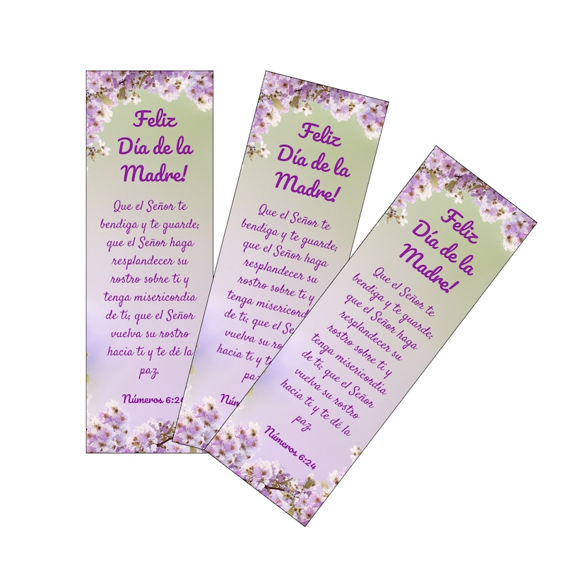 100 Count of Spanish Version Purple 6" Flowers Happy Mother's Day Gifts ...