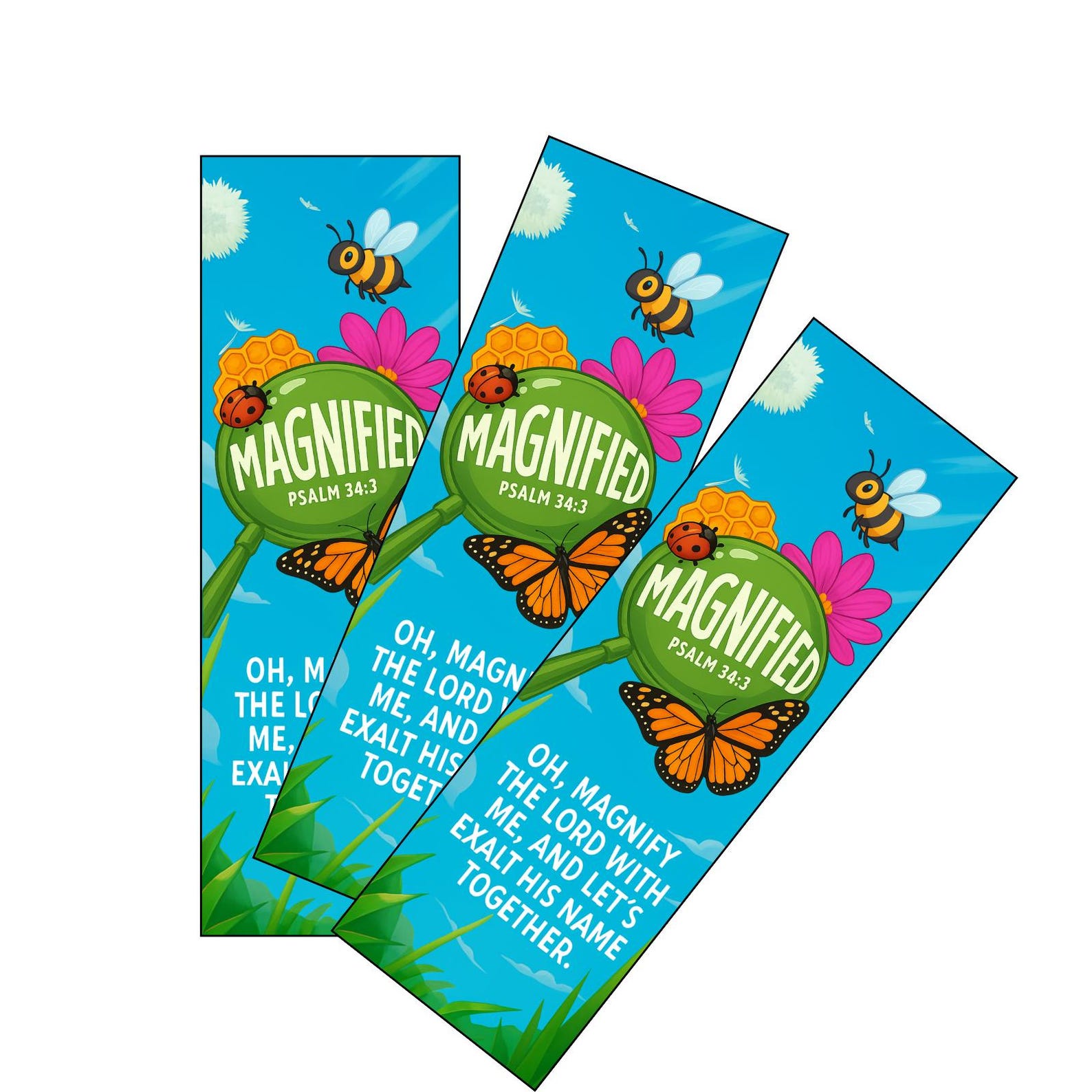 100 Magnified Psalm 34:3 VBS Bookmarks – Vacation Bible School Magnify ...