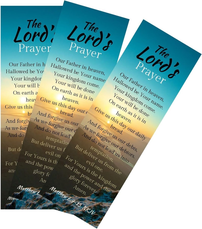 Bulk 100 Count - the Lord's Prayer Religious Christian Bookmarks for ...