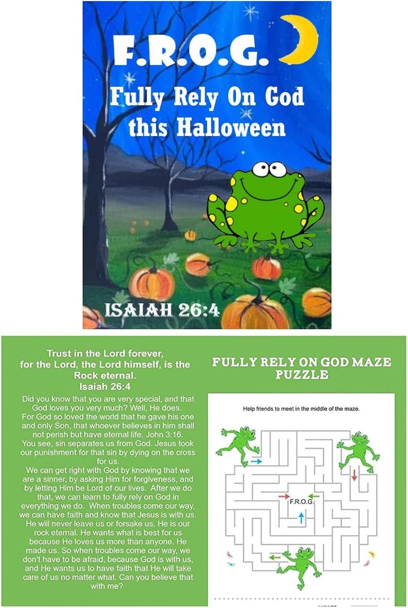 100-pack Frog Halloween Bible Tracts: Religious Trunk or Treat - Etsy