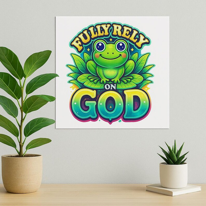 Frog Faith Poster: Christian Wall Art - Inspirational Bible Verse - Etsy