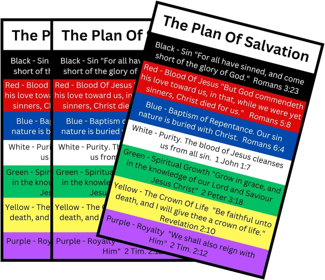 100 Bulk Count of Plan of Salvation Prayer Pocket Cards Gospel Tracts ...