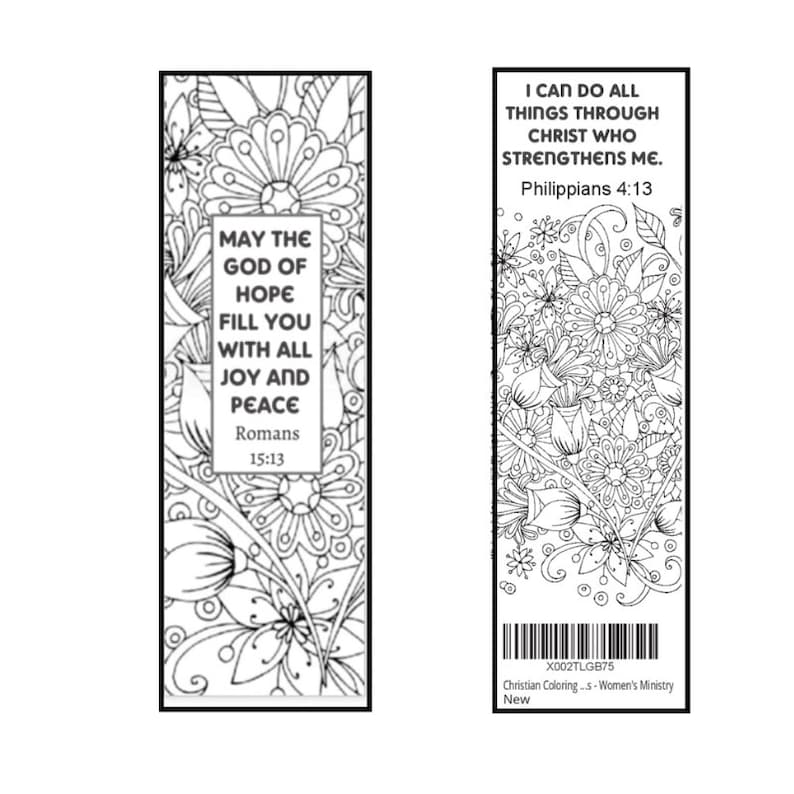 Christian Coloring Bookmarks - Bible Verse Color Your Own Book Marks ...