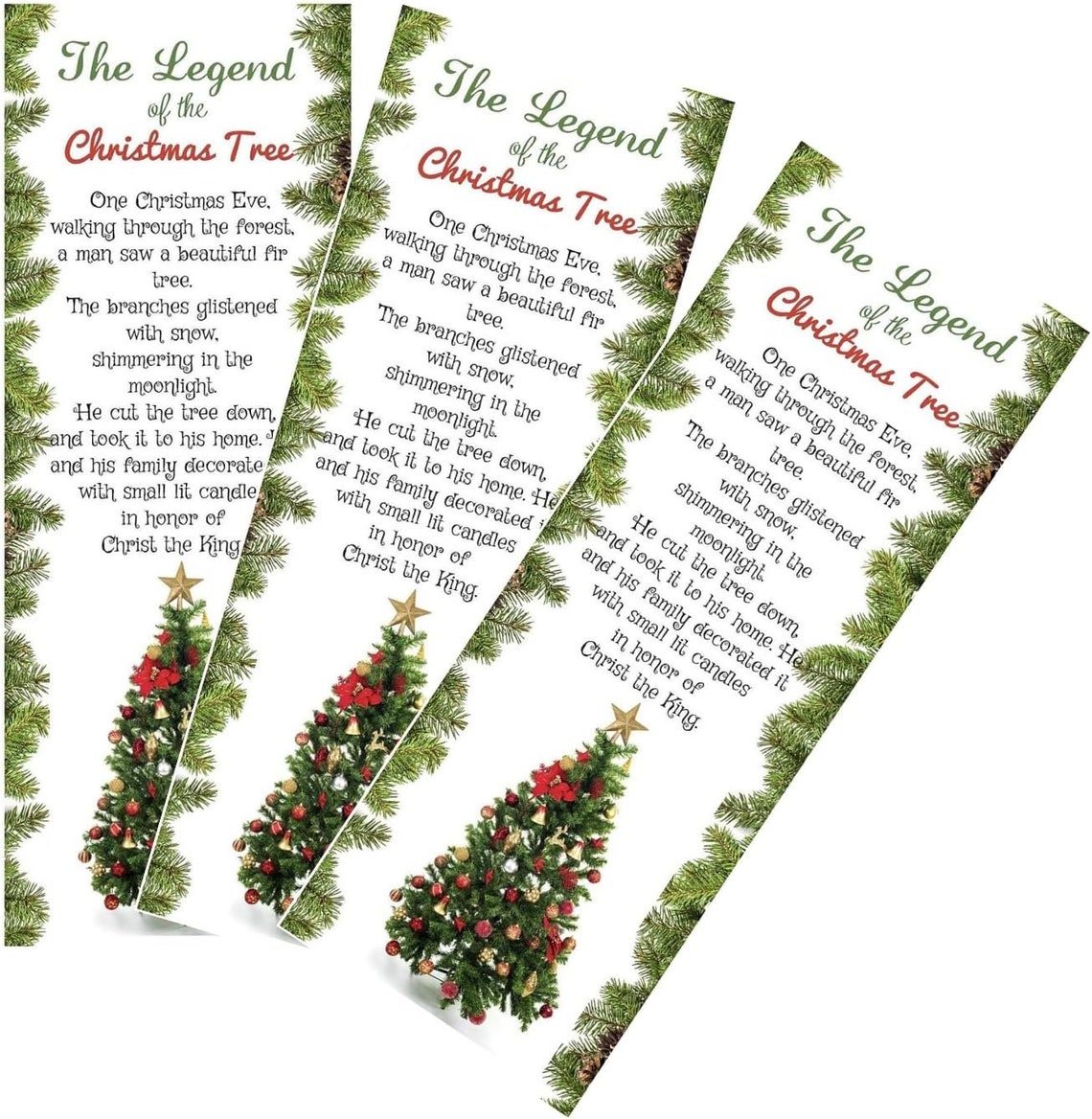 100 Legend of the Christmas Tree Bookmarks for Church, School & Holiday ...
