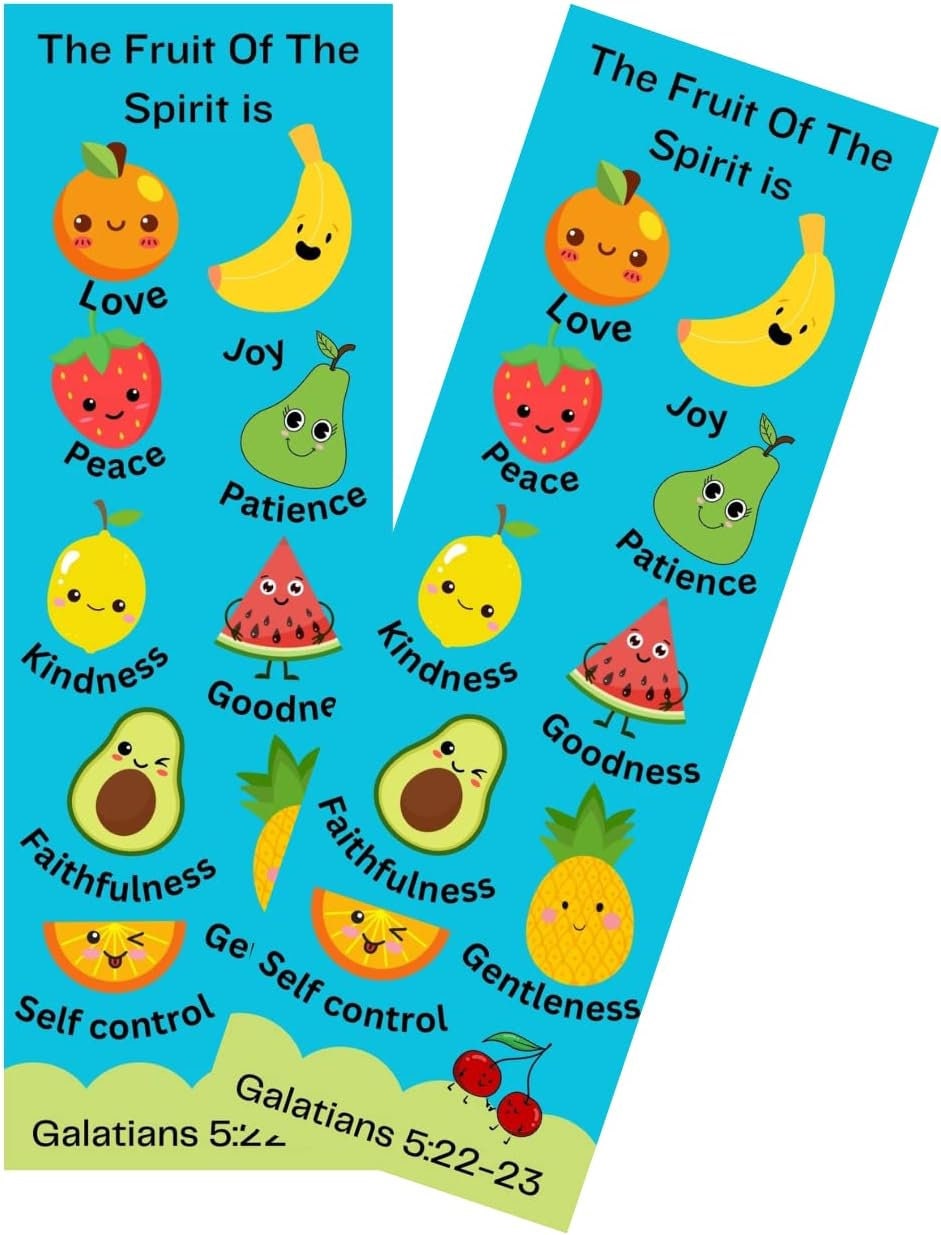 Fruit of the Spirit Bookmarks for Kids - VBS Sunday School (bulk 100 ...