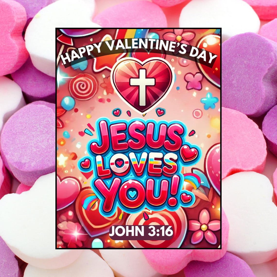 Jesus Loves You Valentine's Day Gospel Tracts With John 3:16 Message ...