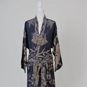 Cobalt Blue Long Dressing Gown, House Coat, Kaftan for Women, Wedding ...