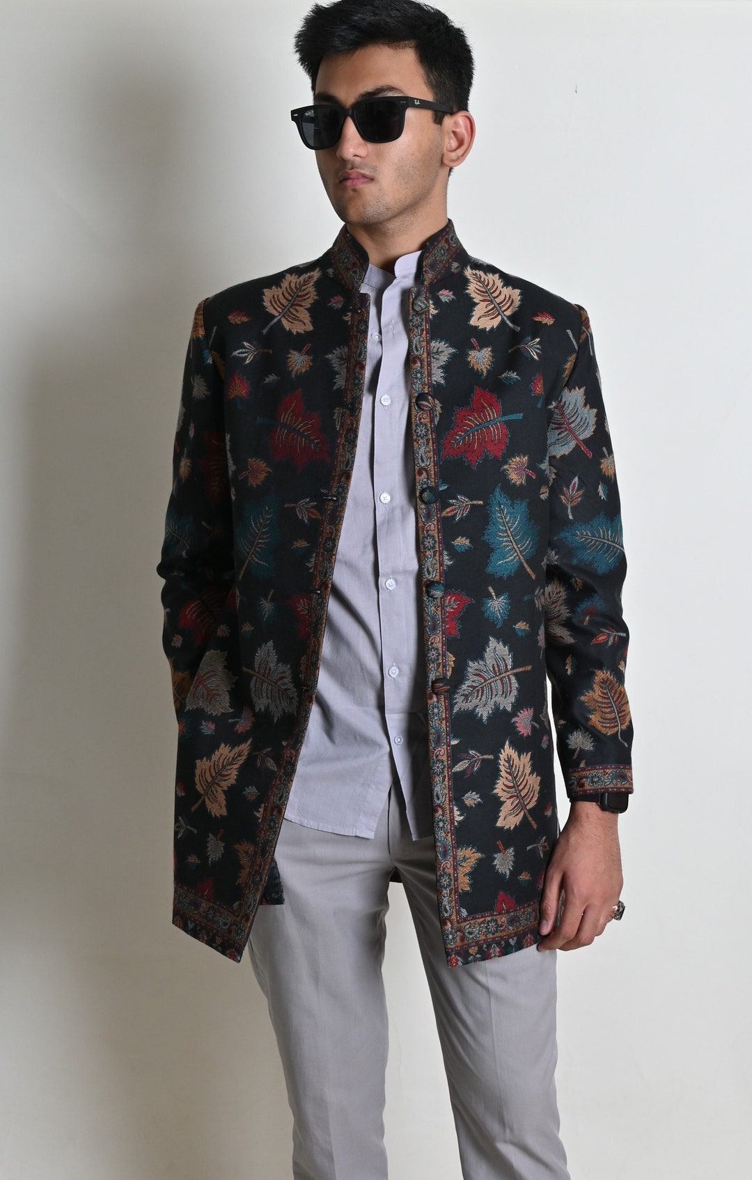 Leave's Design Jacket, Men's Wool Jacket, Handmade Men's Blazer, Jacket ...